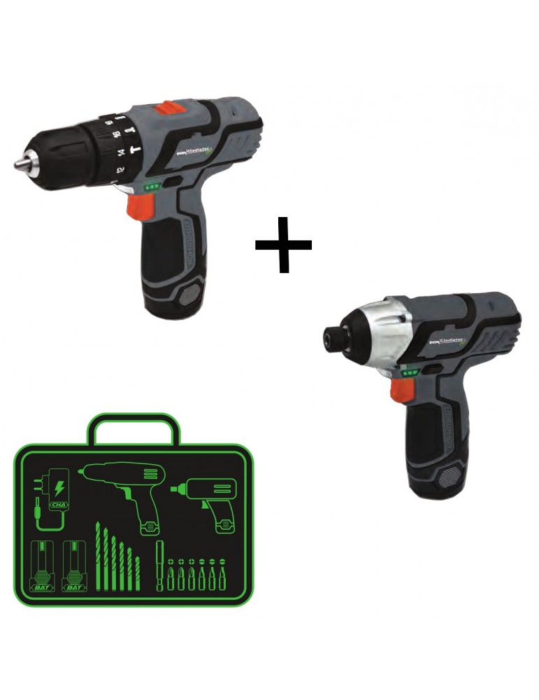 TALADRO y ATORNILLADOR Litio 12v Gladiator Pro TPAI810 10mm